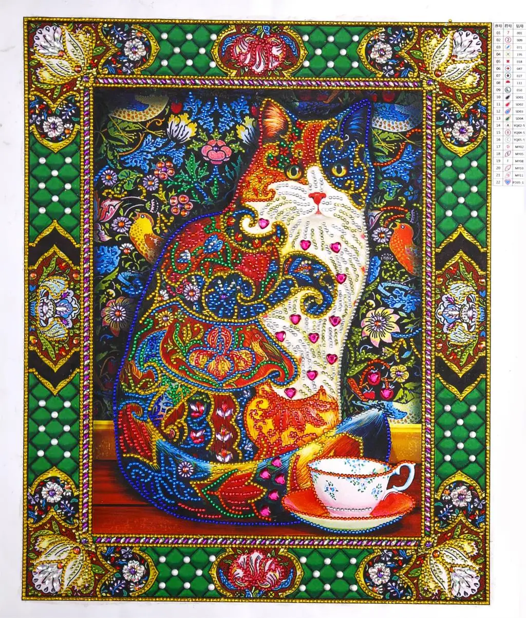 Special Shaped Diamond Painting Animal cat 5D Diy Diamond Cross Stitch ...