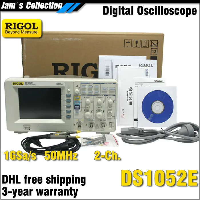 RIGOL DS1052E 50MHz 2channels usb digital storage oscilloscope digital oscilloscopes dual ...