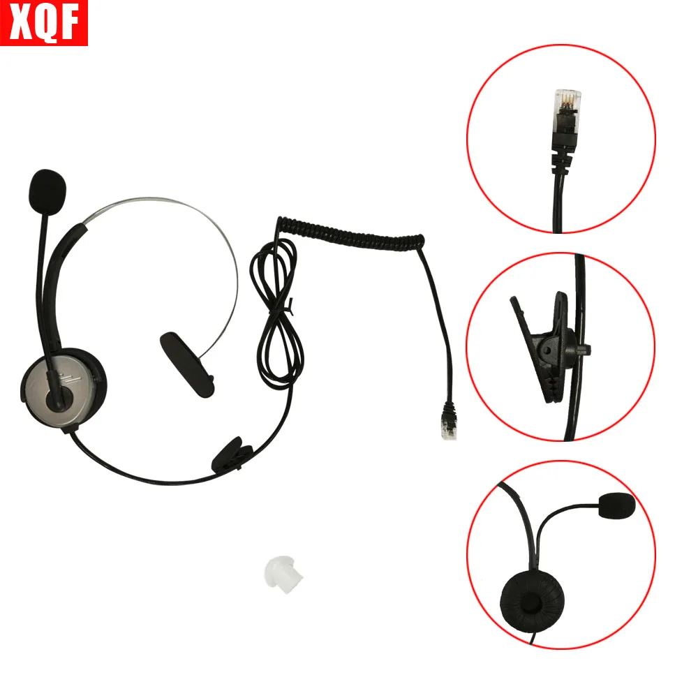 XQF 4 pin RJ11 Crystal Head Telephone Monaural Headset MIC Phone ...