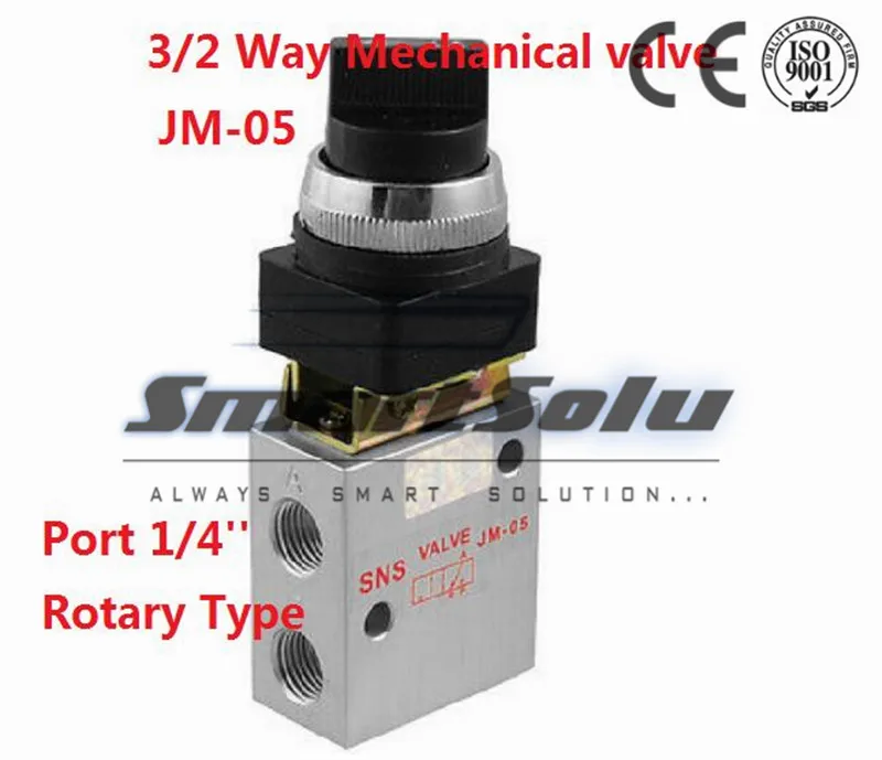 Free shipping 3 way air Manual Mechanical valve hand control valves 1/4 inch JM 05 Rotary type ...