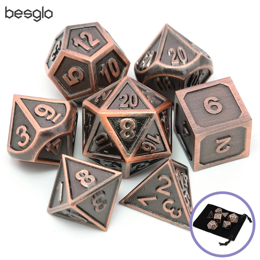 Buy Battleworn Copper Rolling Heavy Metal Dice For Dungeons And Dragons Rpg Mtg