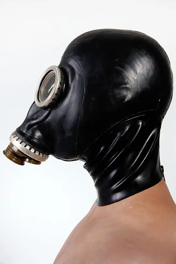 100 Natural Latex Full Rubber Gasmask Fetish Cosplay Suffocation Mask 3170