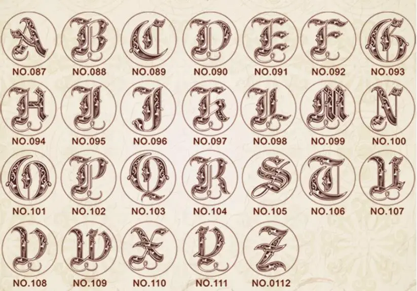 Wax Stamp Copper Head Curlicue 26 Letters Diy Scrapbooking Vintage Wax ...