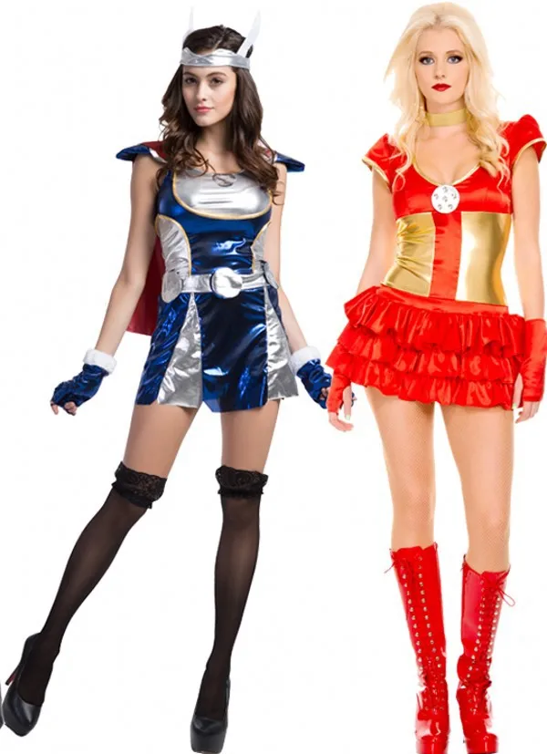 New Avengers Movie Adult Women Sexy Thor Iron Man Avenger Costume Dress