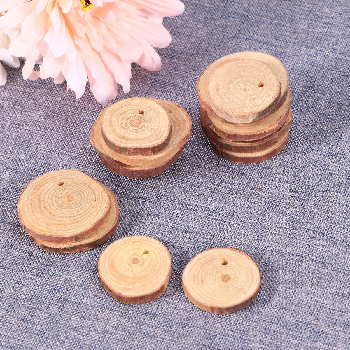 Objets décoratifs,Disques en bois ronds et larges pour décoration de ...