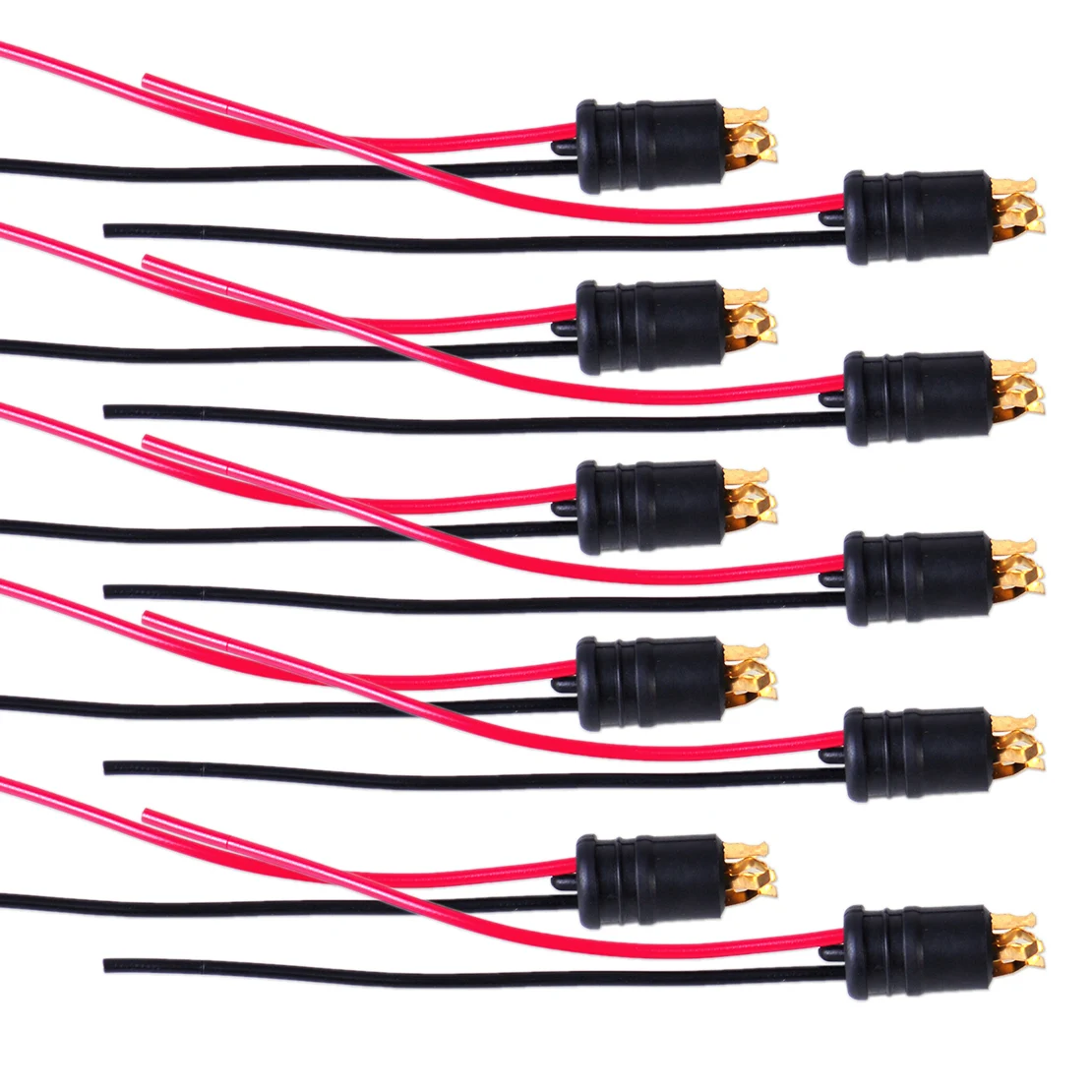 DWCX 10pcs/set DC 12V W5W T10 Light Bulb Socket Holder for Cars Bikes ...