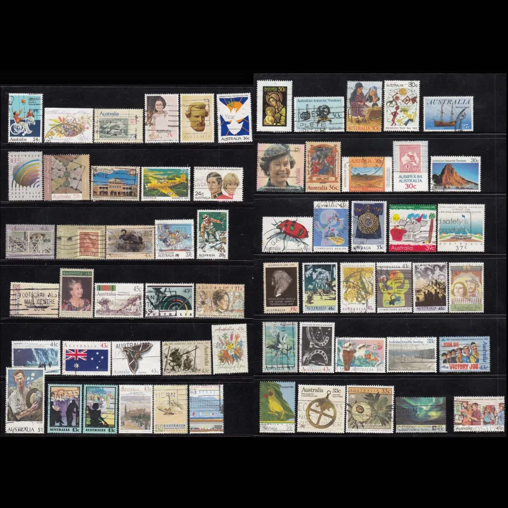 Australia-100PCS-LOT-All-Different-Postage-Stamps-With-Post-Mark-No ...