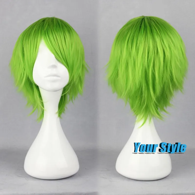 32CM Fashion Short Green Wig Male Hitman Reborn! Aoba Kouyou/ Loveless ...