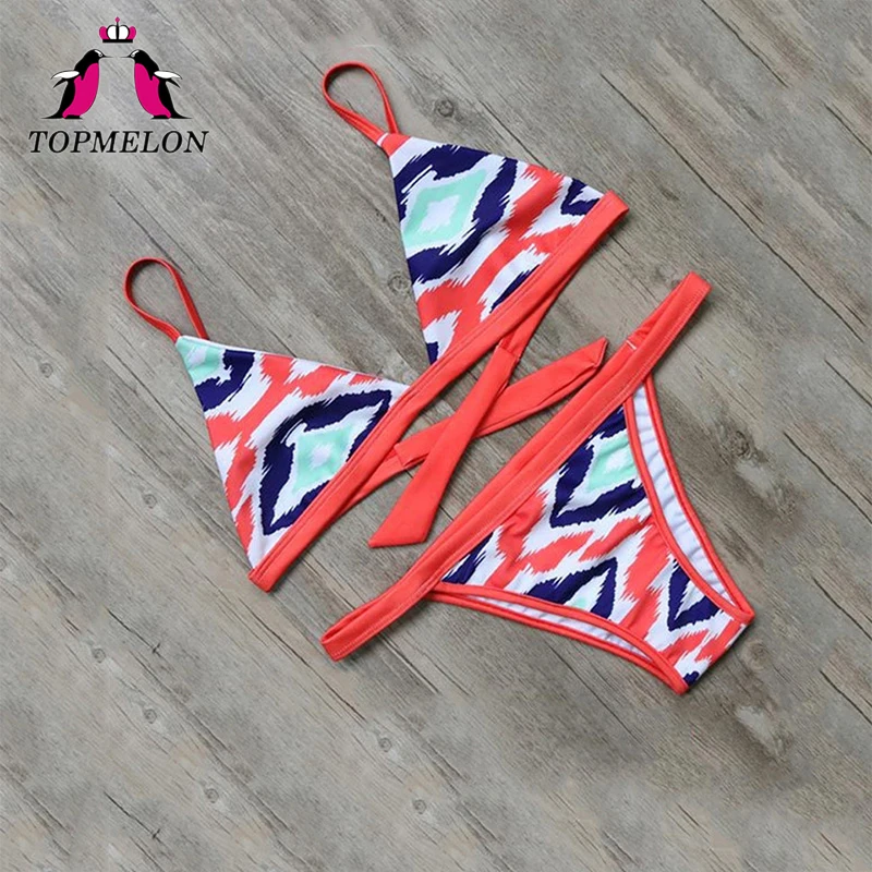 Triangle Print Swimsuit Women Brazilian Swimming Bathing Suits Mico ...