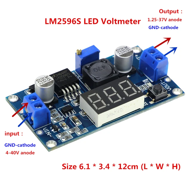 LM2596 LM2596S LED Voltmeter DC DC Step down Step Down Adjustable Power Supply Module With ...