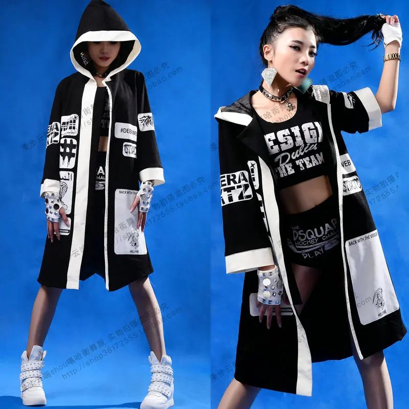 Free shipping !!! Exclusive DJ singer gd in same black and white long ...