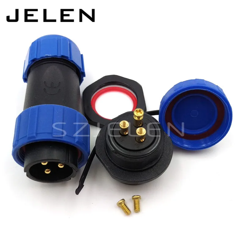 SP21-No-need-welding-waterproof-connector-3-pin-plug-and-3-pin-socket ...