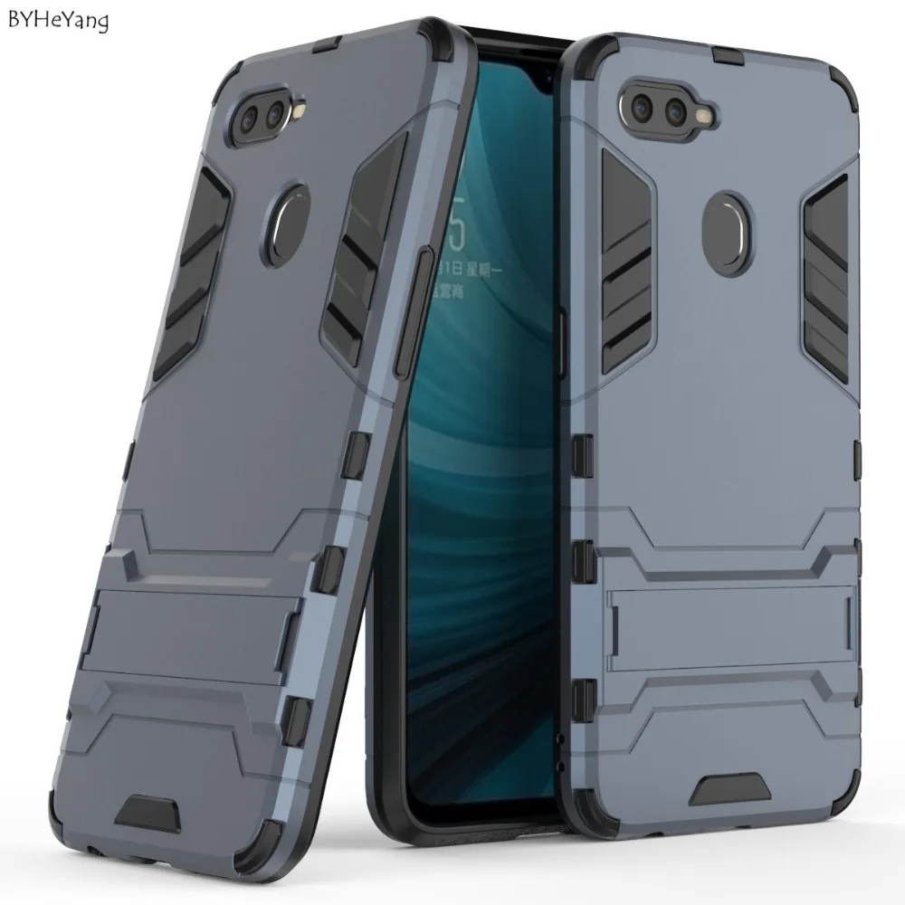 BYHeYang For OPPO A7 Case Rubber Silicon TPU & PC Robot Armor Back ...