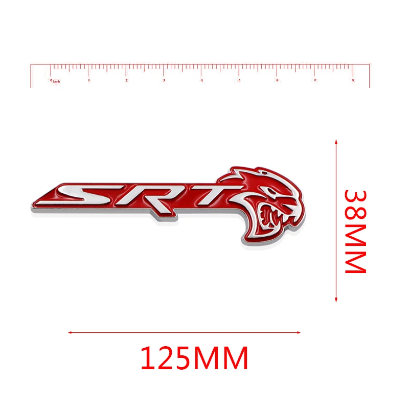 1pcs car styling Red & Black SRT HELLCAT Emblem Car Fender Logo Sticker ...
