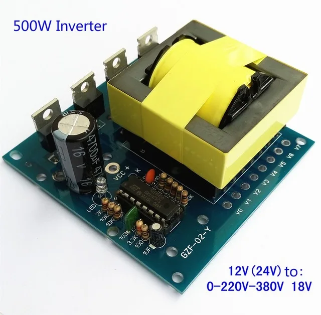500W Inverter Boost Board Transformer Power module DC 12V TO AC 220V ...