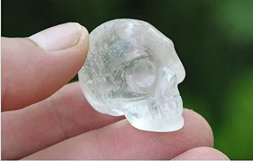 New Design! 2" Natural Clear Quartz Carved Crystal Gemstone Human Skull ...