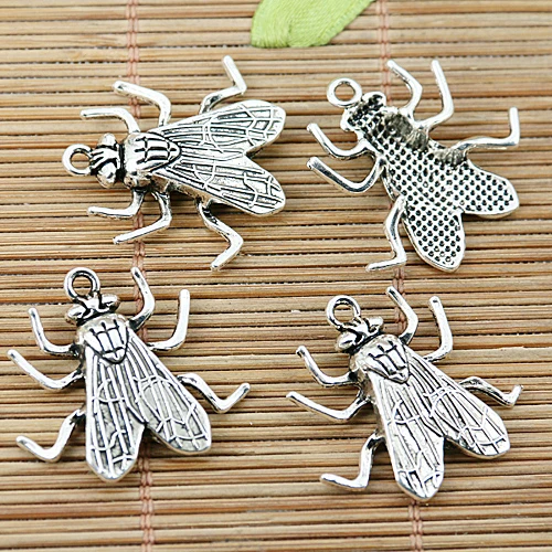 18pcs Tibetan Silver Color Fly Insects Design Charms Ef1475 - Charms ...