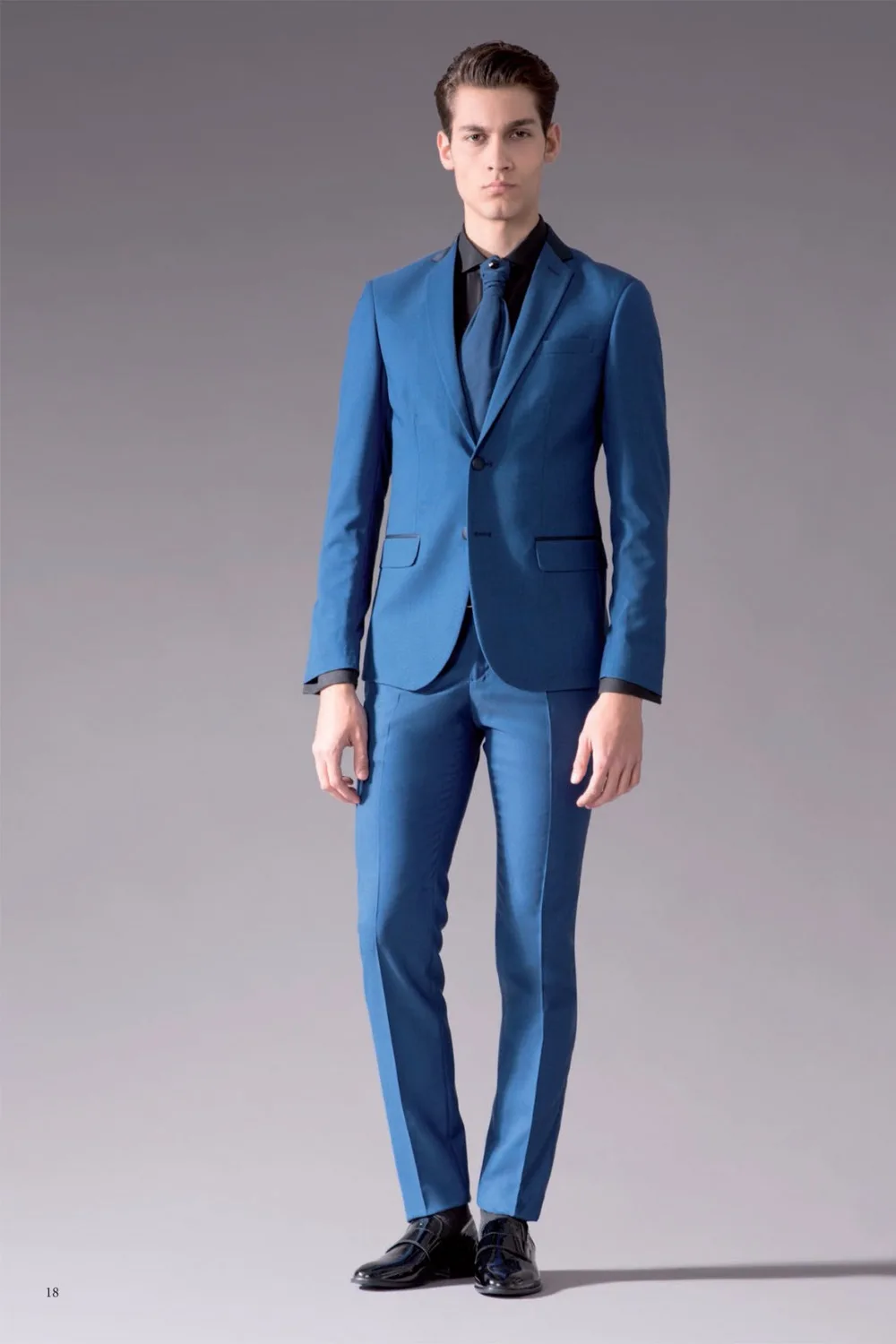 2017 Latest Coat Pant Designs Blue Men Suit Formal Slim fit Simple ...
