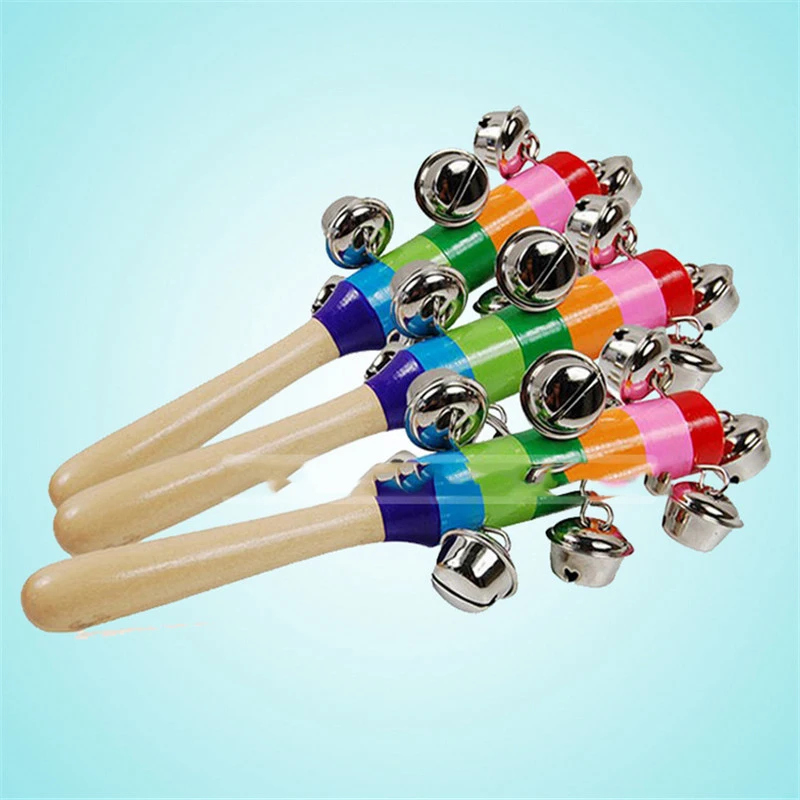 Baby's Bell Vocal Toys Rainbow Shaker Stick Educational Toy Handle ...
