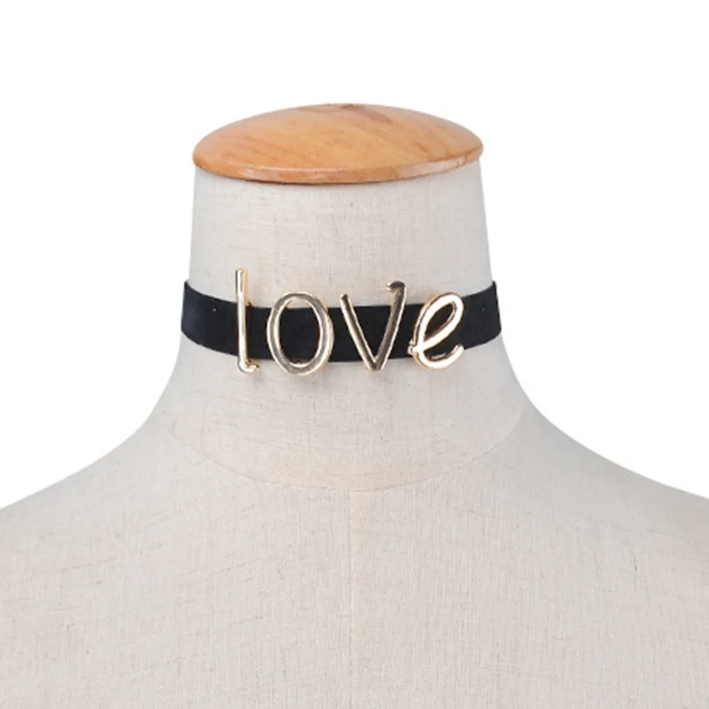 Simple Chocker Necklace Ribbon Choker Necklace Vintage Bohemia Letter ...