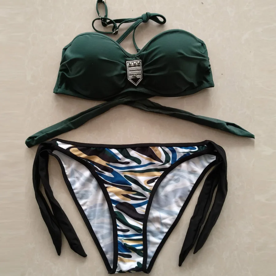 The Latest Sexy Strap Solid Color Split Bikini Ladies Swimwear Sexy