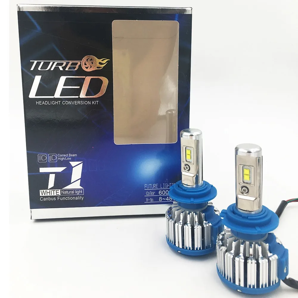 2X T1 차량용 헤드라이트 LED CSP H7 70W 7000lm 자동 전구 전조등, 6000 6500K 라이트 ...