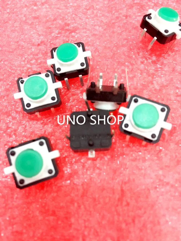 12*12MM green button with the green light with LED micro switch touch ...