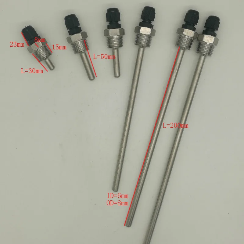 Thermowell Stainless Steel 1/2" BSP Threads temperature Sensors ...