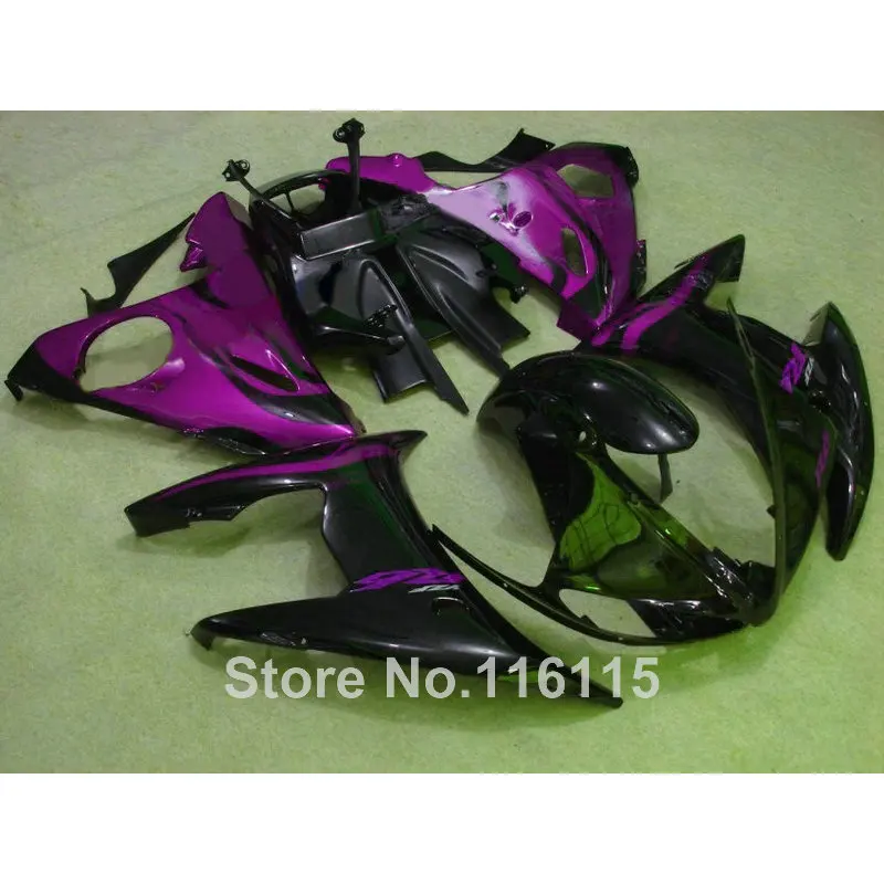 MOTOMARTS ABS verkleidungen set für YAMAHA YZF R6 03 04 05 lila schwarz ...