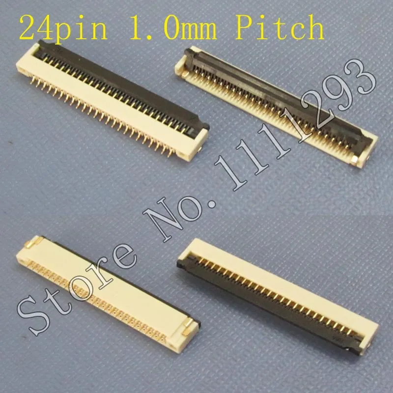 10pcs-lot-FPC-FFC-flat-cable-connector-socket-24pin-1-0mm-Pitch-for ...