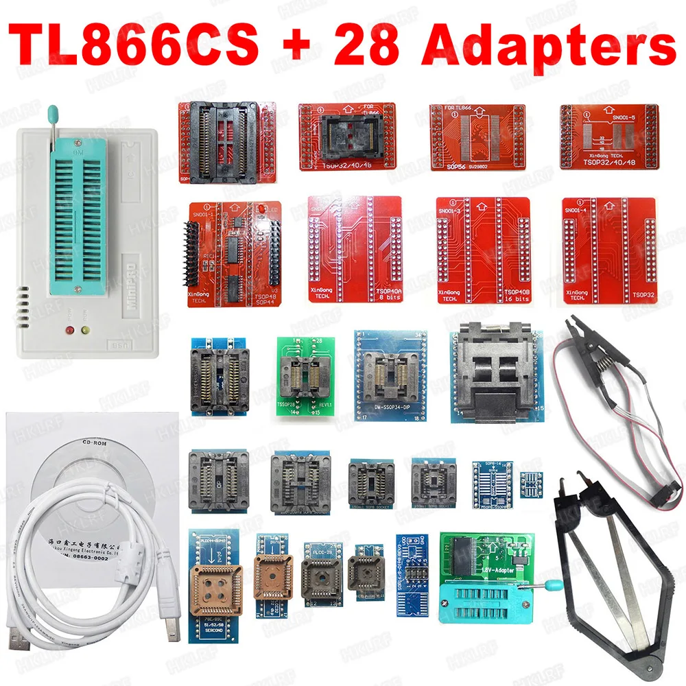 2019 Newest Minipro Tl866cs 프로그래머 28 어댑터 Eprom Avr Mcu Bios Ic 프로그래머