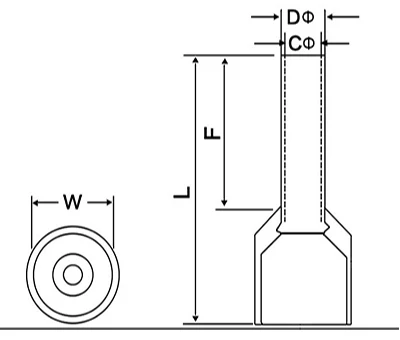 1000pca/Пакет Изолированный конец шнура Терминал провода наконечники E0308 Медный трубчатый ...