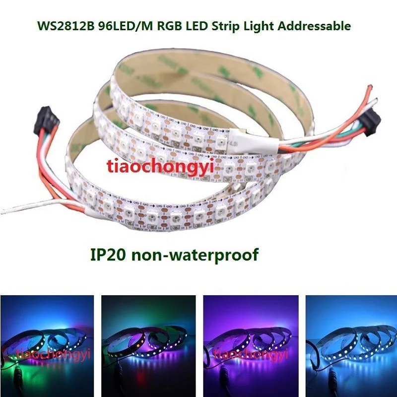 1M WS2812B WS2812 RGB LED Streifen 96Led Individuelle Address 5V weiß ...