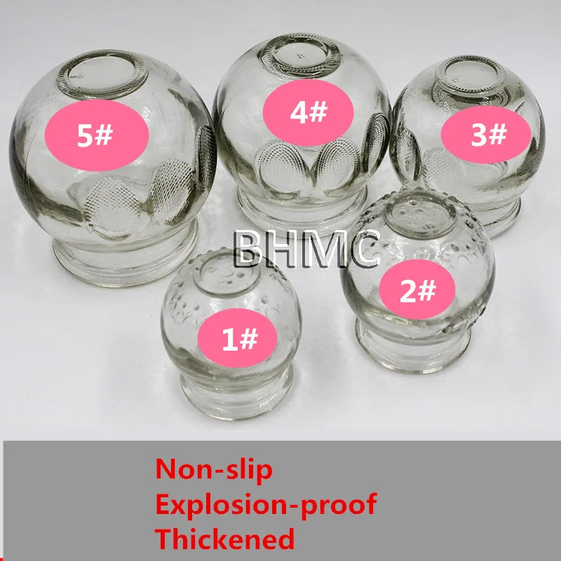 5 Sizes Glass Cupping Fire Cups Chinese Traditonal cupping Jar Body ...