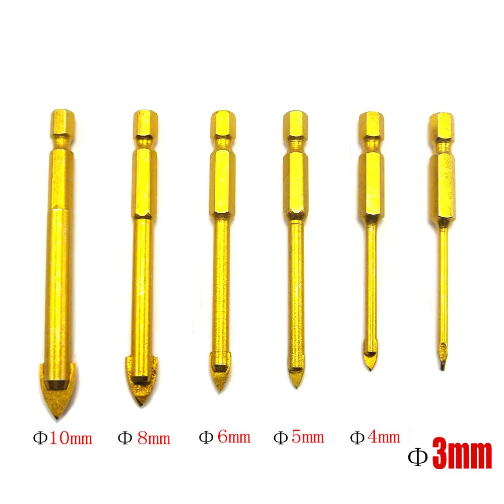1pcs Hole Saw 3mm Spear Head Glass Ceramic Tile Drill Bits Set Cutting Power Drill Bit Tool For