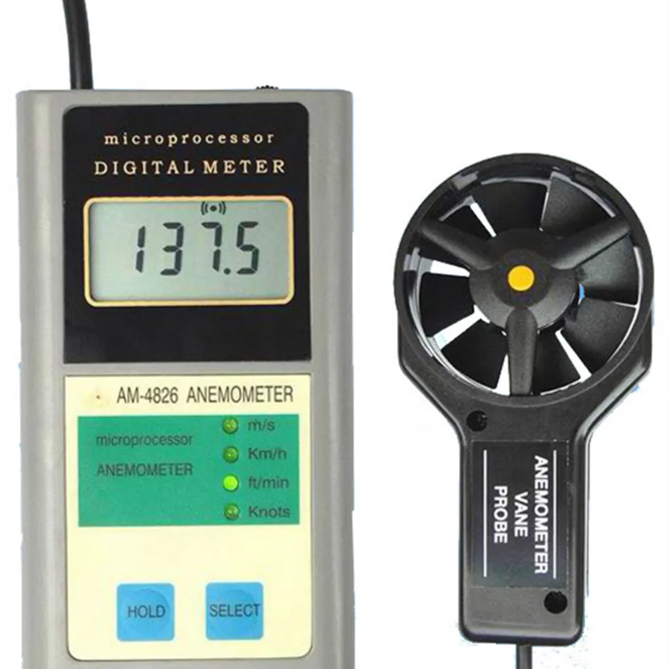 Am-4826 Digital Multifunctional Air Flow Speed Anemometer Conventional ...
