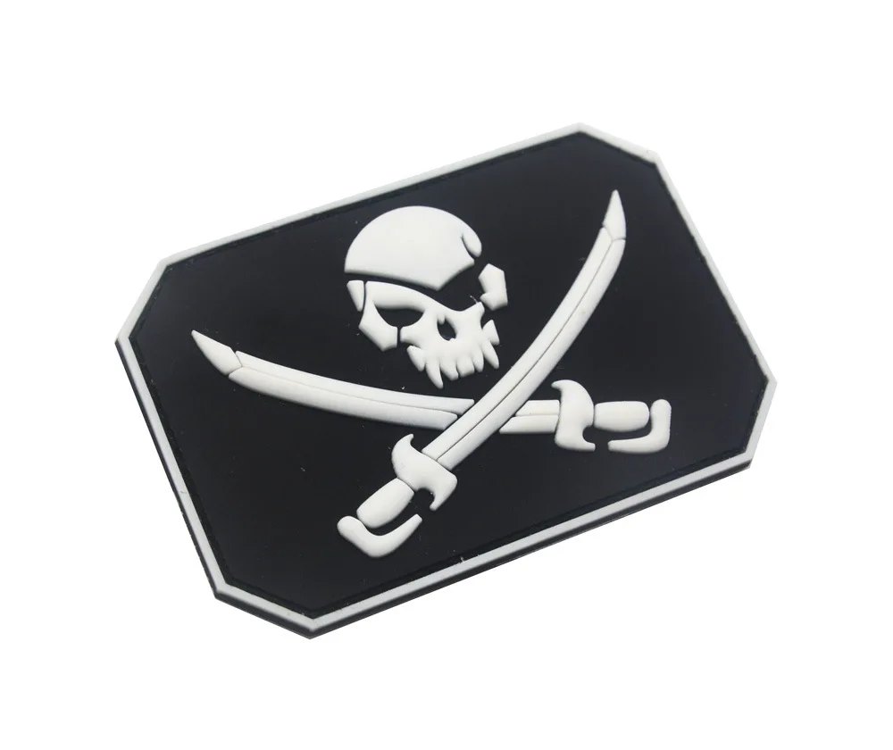 JOLLY ROGER Pirate Patch Skull Swords Crossbones Applique badge patches ...
