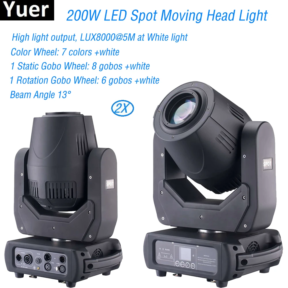 Professional 200w Dj Led Moving Head Light Disco Lamp Beam Gobos Music ...
