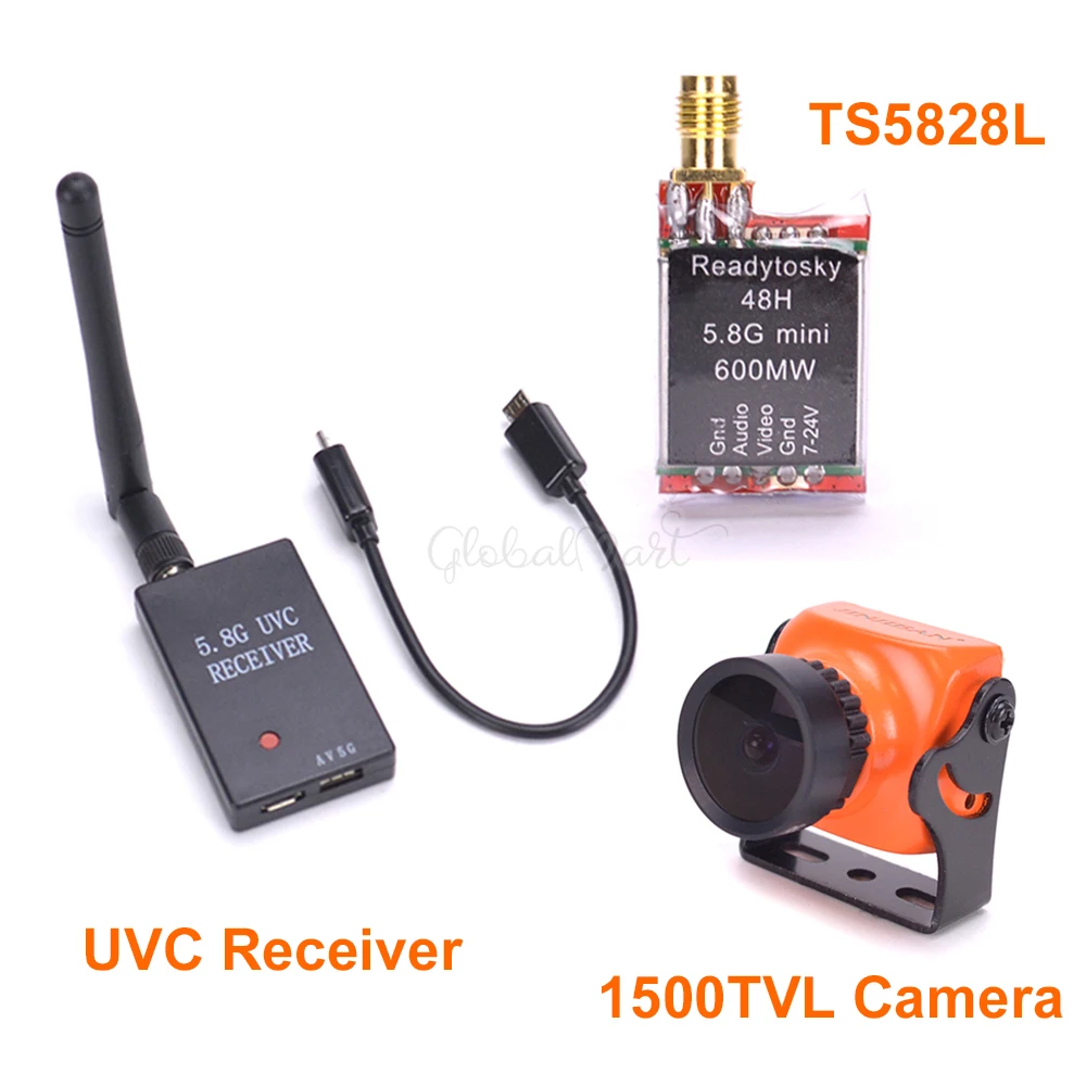 A23 1500TVL Camera 2.1mm / 2.3mm Lens CCD + Mini 5.8G FPV Receiver UVC ...