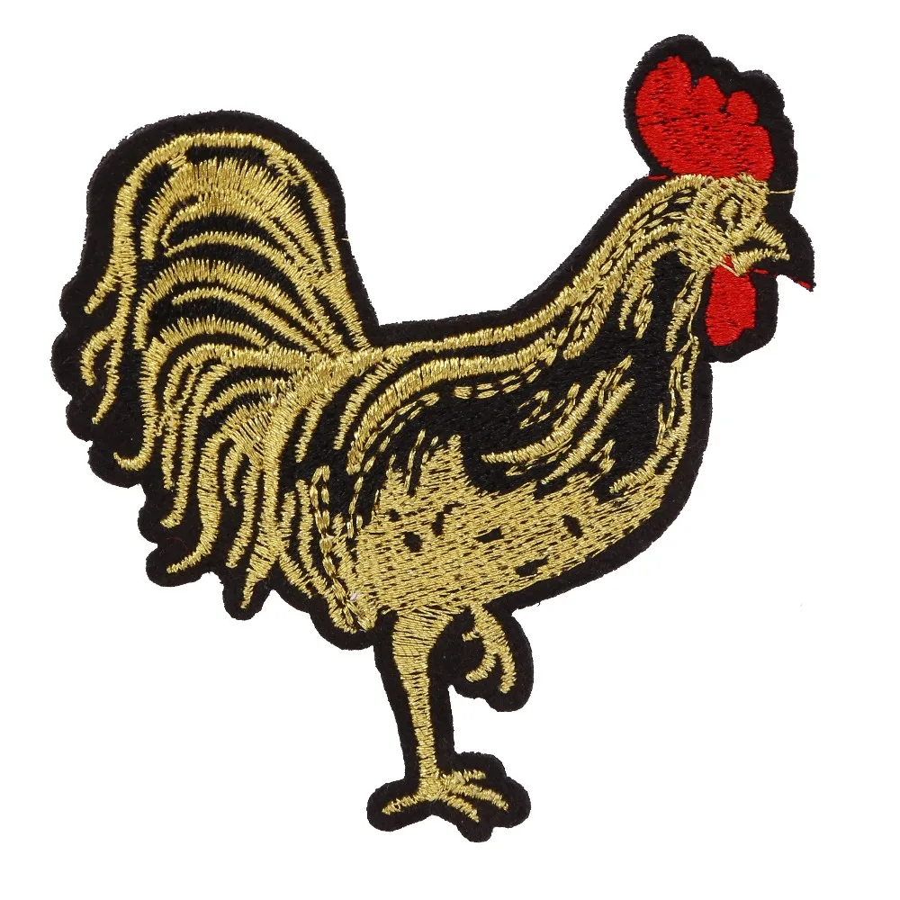 10 Pieces Small Cock Rooster Patches Embroidered Motif Applique Sew On