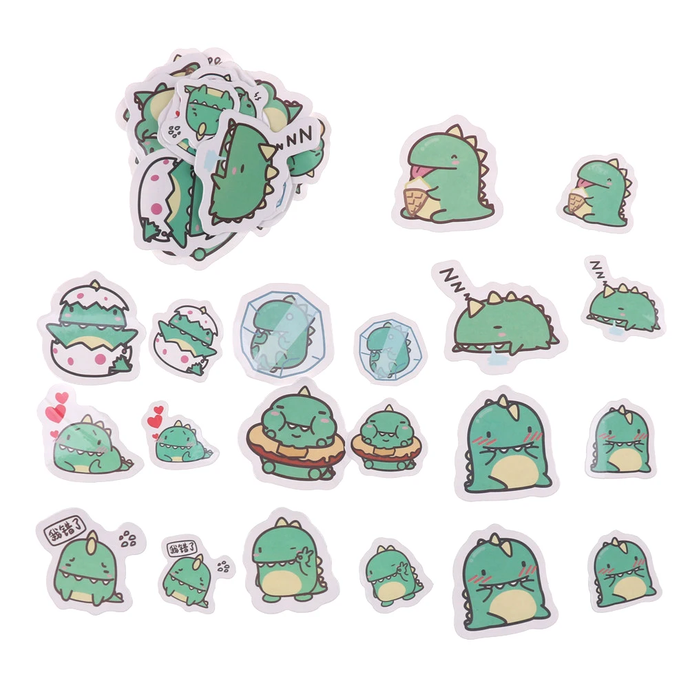 40pcs/pack Little Green Dragon From Stickers Diary Scrapbook Decoration ...