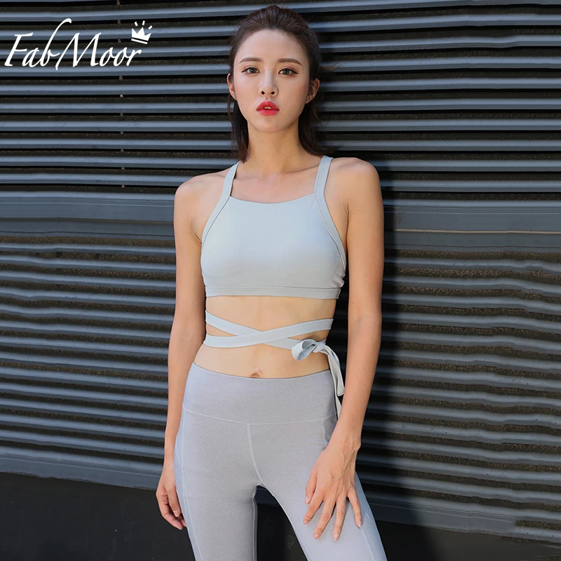 Womens Bandage Sport Bra Criss Cross Bandage Crop Tops Cut Out Active