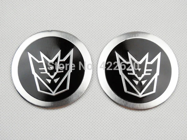 1 Pair 5.5 Cm 3d Black Aluminum Round Autobot Logo Transformers Emblem ...