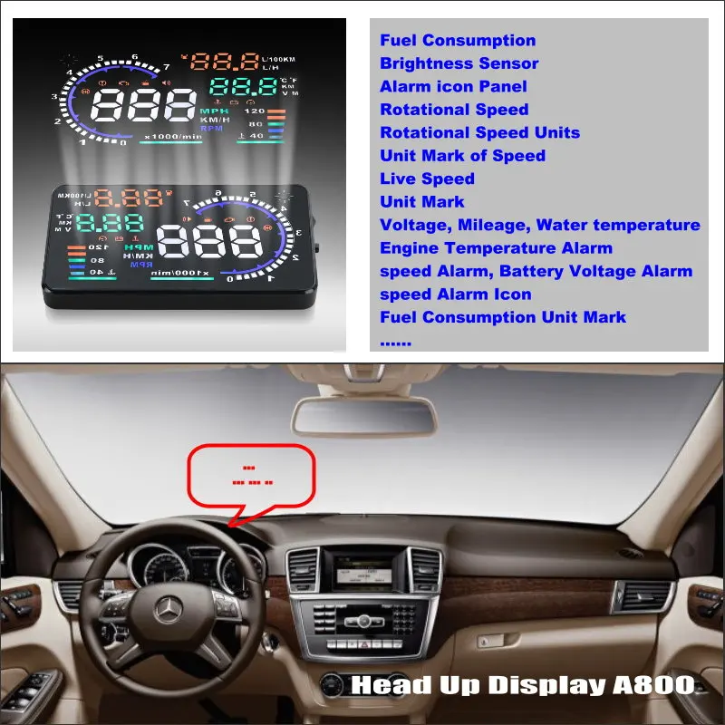 Car HUD Head Up Display For Mercedes Benz M/ML Class MB W164 ML350 ...