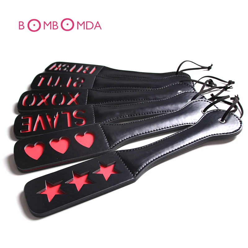 6 Type Erotic BDSM Bondage Two Layers Leather Spanking Paddle Flirting ...