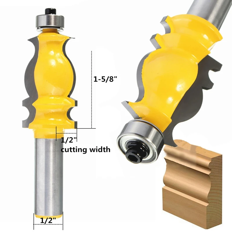 1/2 Shank Woodworking Architectural Molding Router Bit Ogee Chisel ...