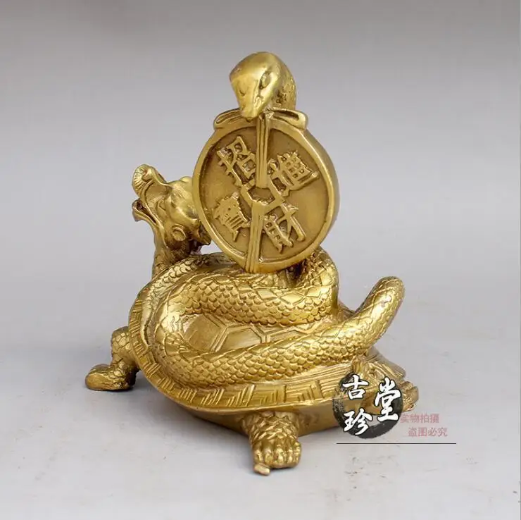 China Royal Pure Copper God Animal Basaltic Turtle Tortoise Snake Art ...