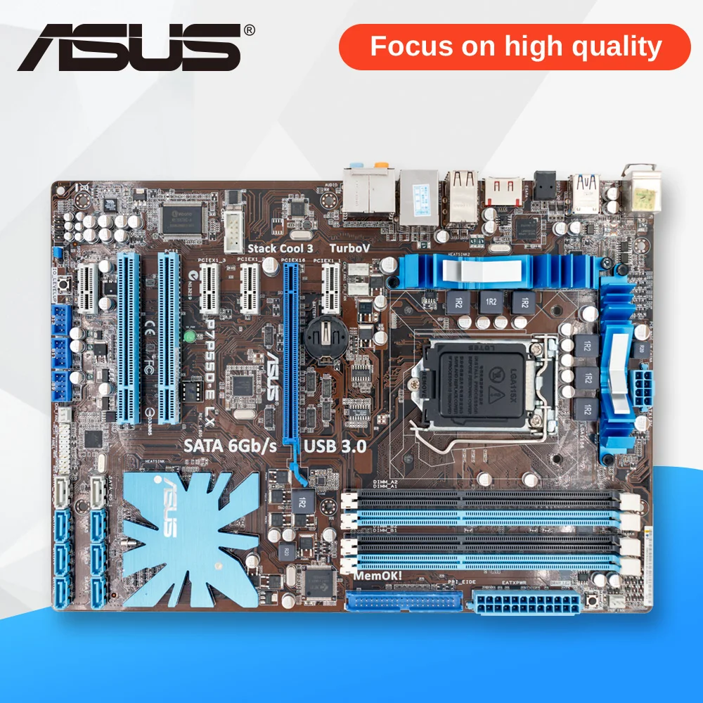 ASUS P7P55D-E LX madre de escritorio P55 socket LGA 1156 I3 i5 i7 DDR3 16G SATA3 USB3.0 en venta ATX