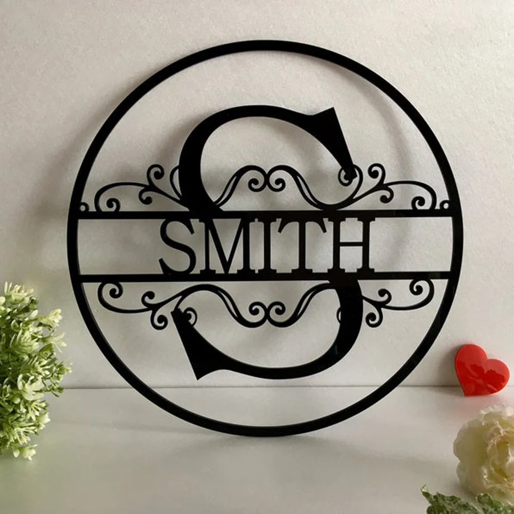 Custom Personalized Last Name Family Door Signs Split Letter Outdoor ...