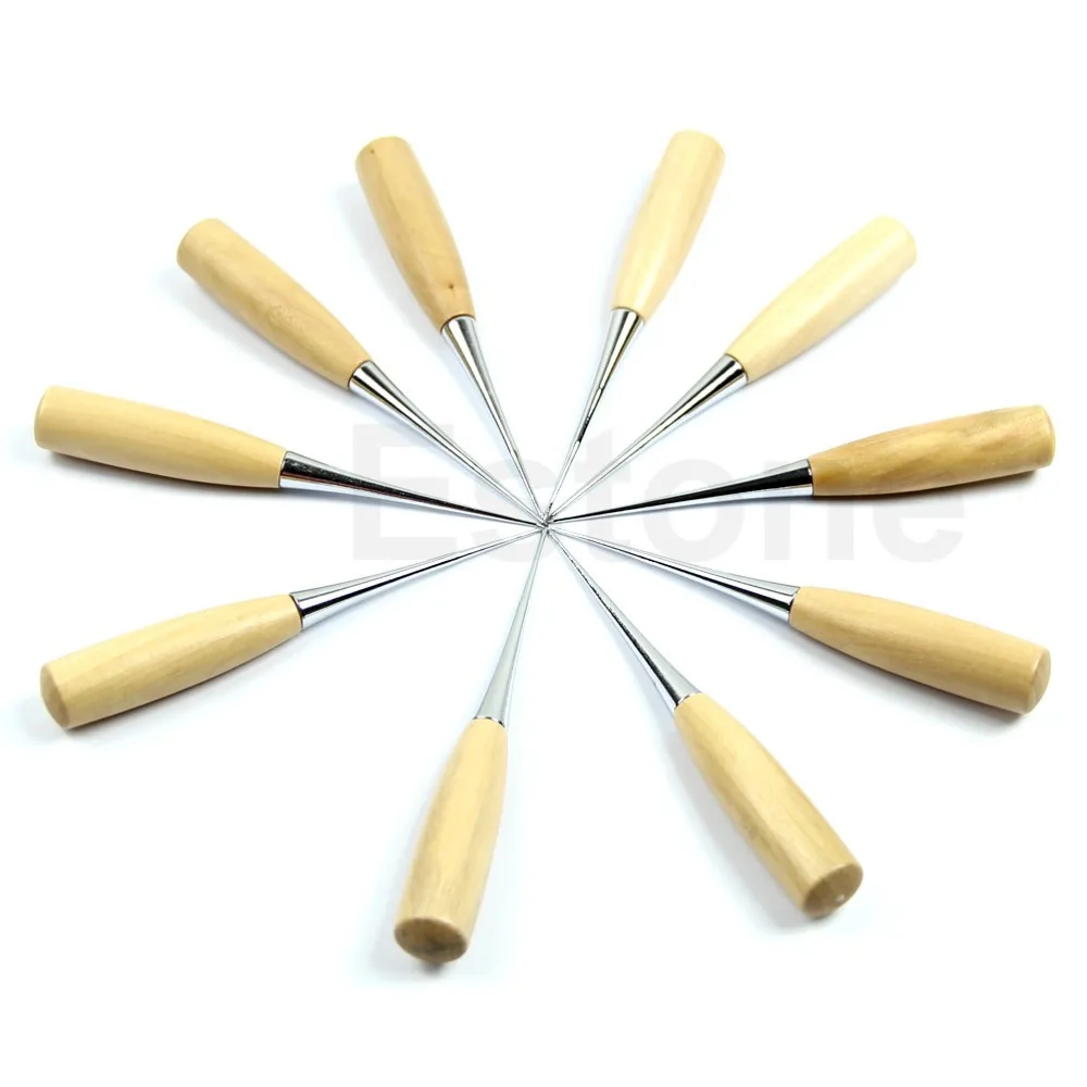 1pc Professional Leather Wood Handle Awl Tools For Leathercraft ...
